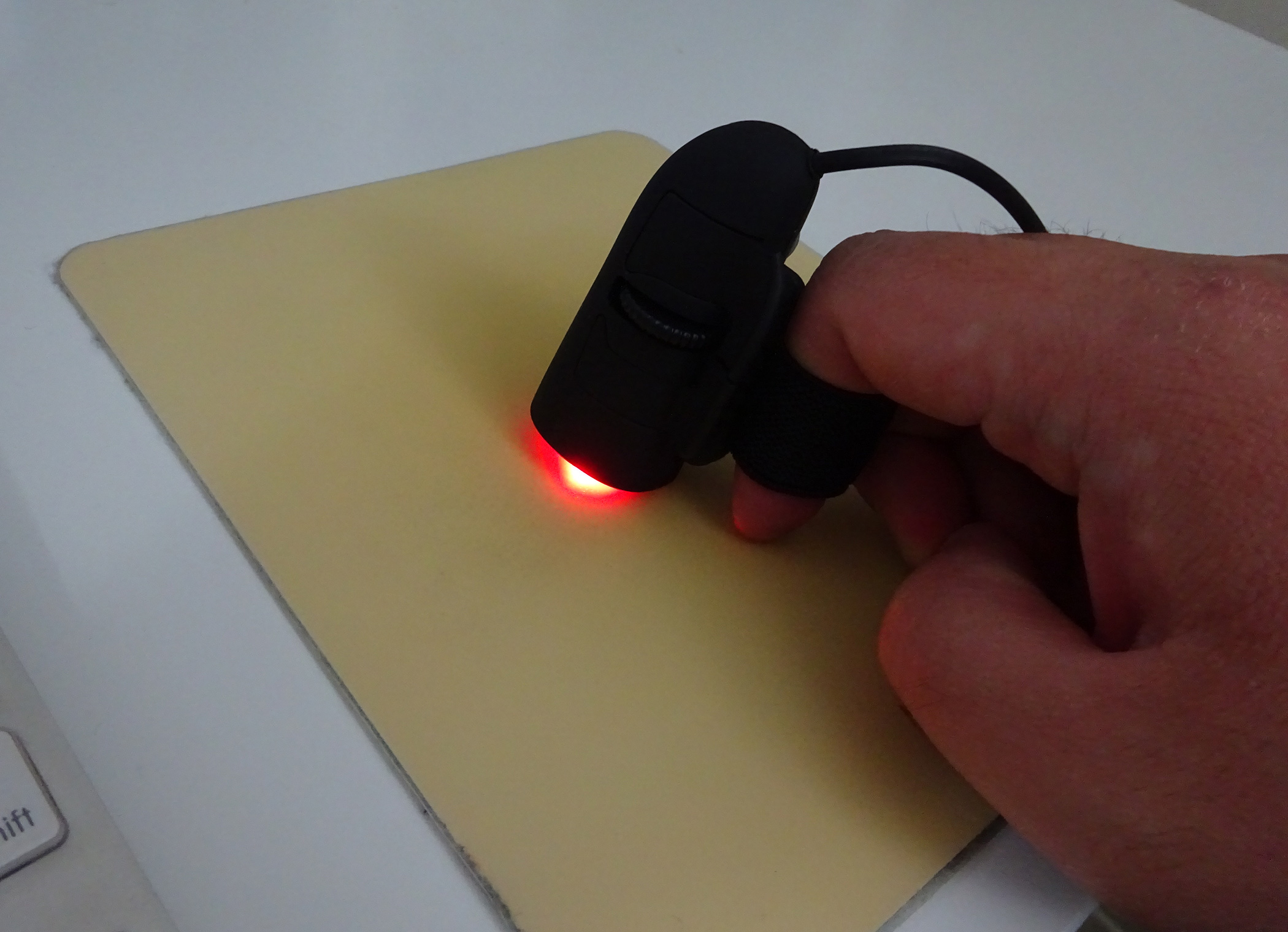 Have you tried a computer mouse attached to your finger? – Robert ...